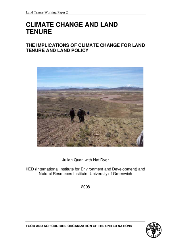 (PDF) Climate Change and Land Tenure the Implications of Climate Change ...