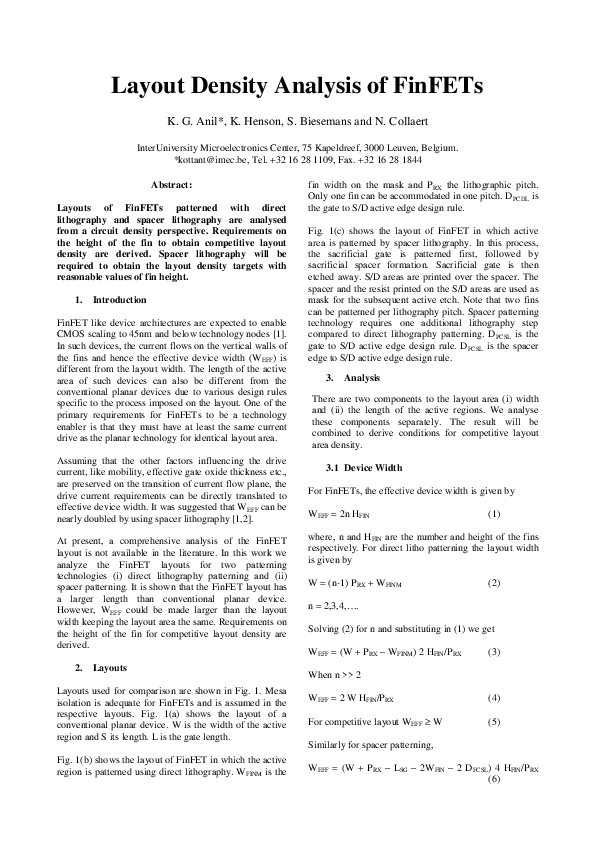 (DOC) Finfet Layout | Nithin DR - Academia.edu