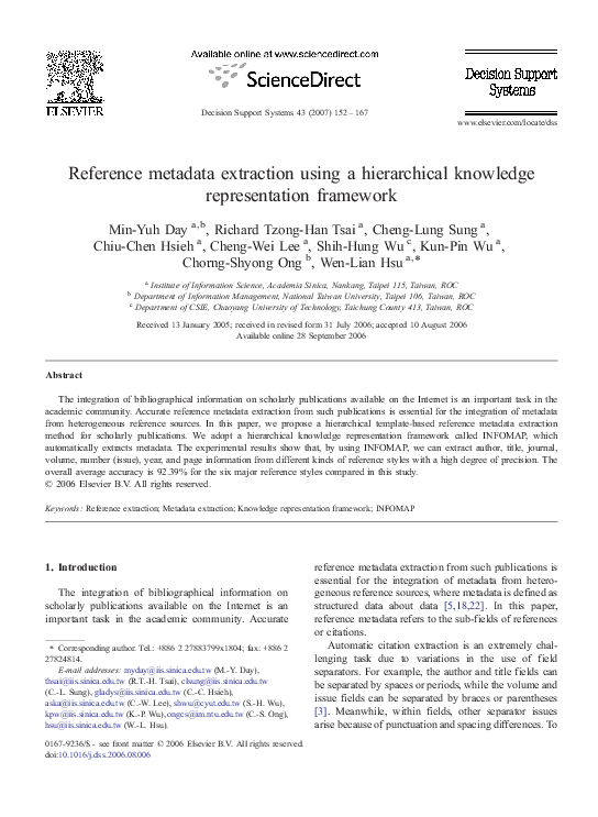 Pdf Reference Metadata Extraction Using A Hierarchical Knowledge Representation Framework