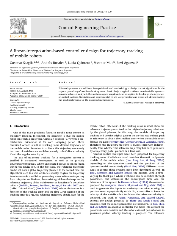 Pdf A Linear Interpolation Based Controller Design For Trajectory