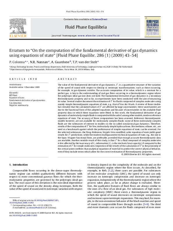 (PDF) Erratum to "On the computation of the fundamental derivative of gas dynamics using ...