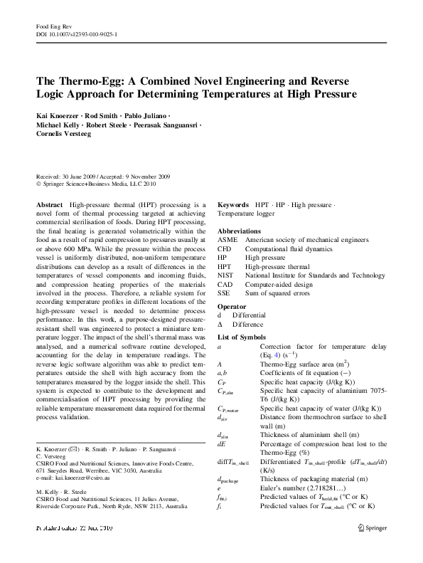 (PDF) The Thermo-Egg: A Combined Novel Engineering and Reverse Logic ...