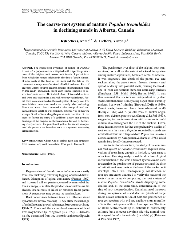 (PDF) Structural root system of mature aspen (Populus tremuloides) in ...
