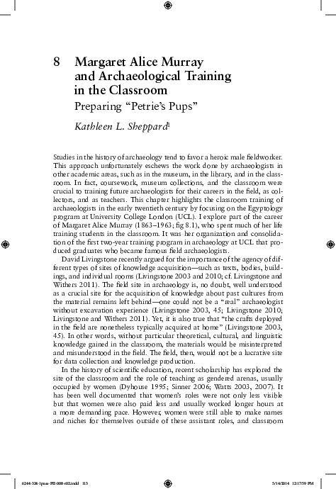 (PDF) Margaret Alice Murray and Archaeological Training in the ...