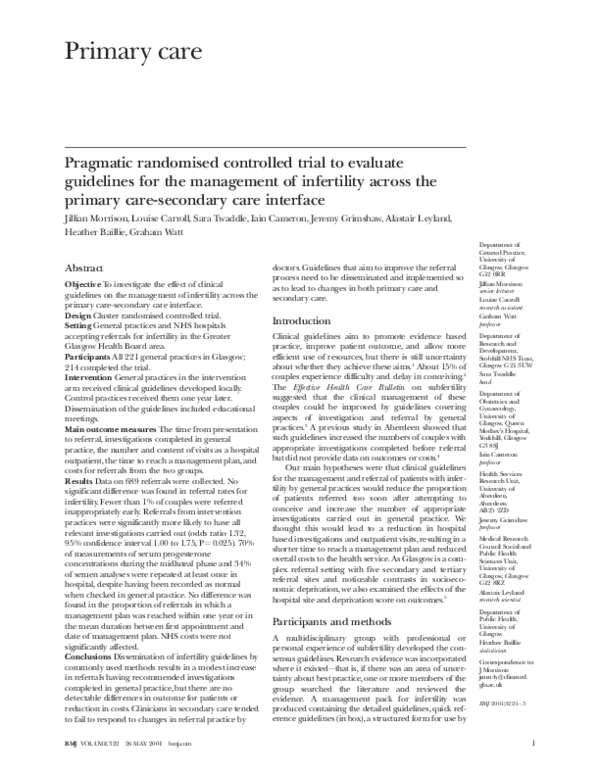 (PDF) Pragmatic randomised controlled trial to evaluate guidelines for ...
