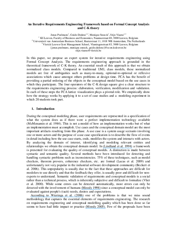(PDF) An iterative requirements engineering framework based on Formal ...