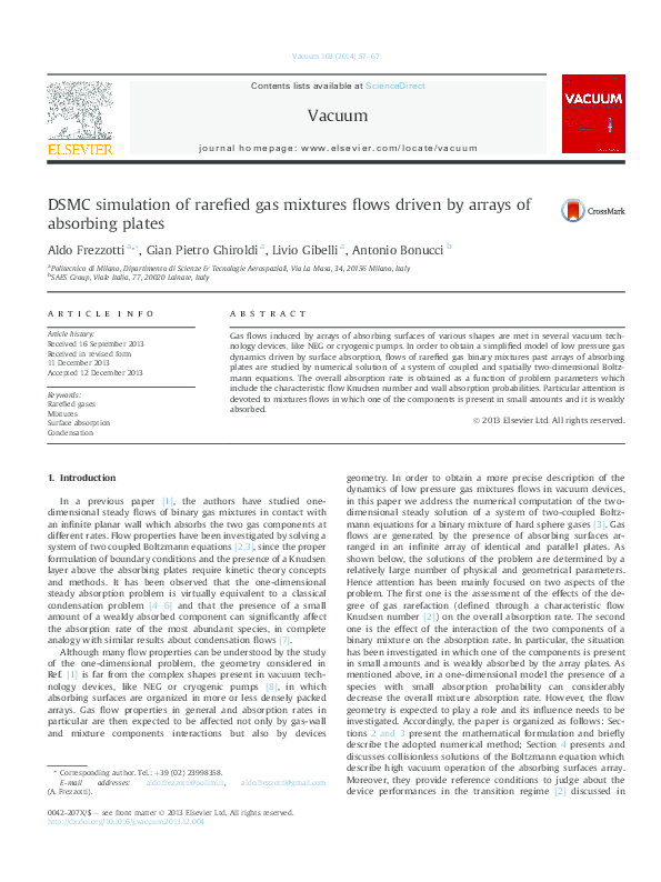 Pdf Dsmc Simulation Of Rarefied Gas Mixtures Flows Driven By Arrays Of Absorbing Plates