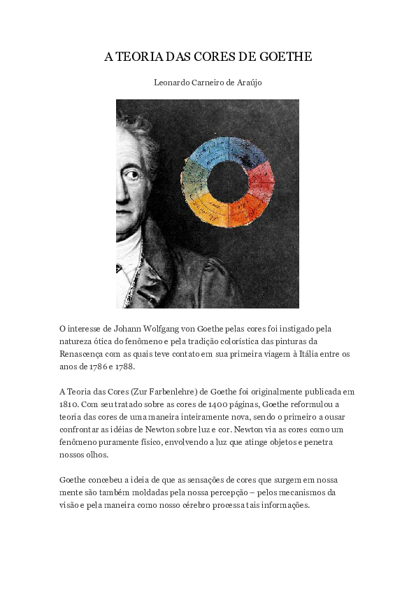 (PDF) Goethe's Color Theory: Symmetry and Aesthetics