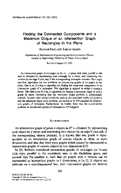 (PDF) Finding the connected components and a maximum clique of an ...