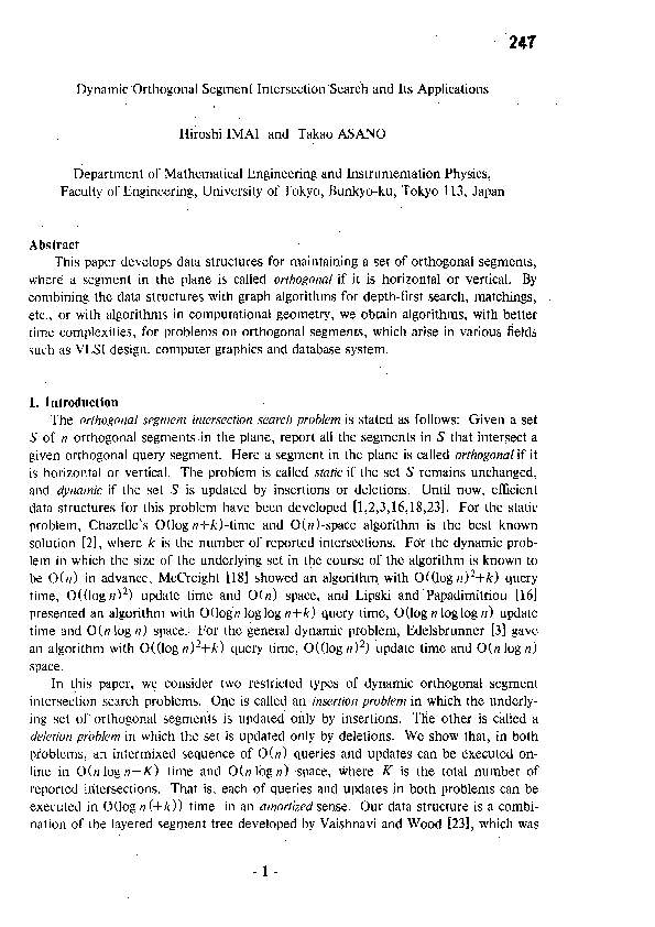(PDF) Dynamic orthogonal segment intersection search