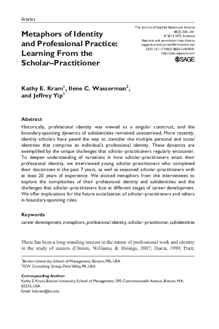 (PDF) Metaphors of Identity and Professional Practice: Learning From ...