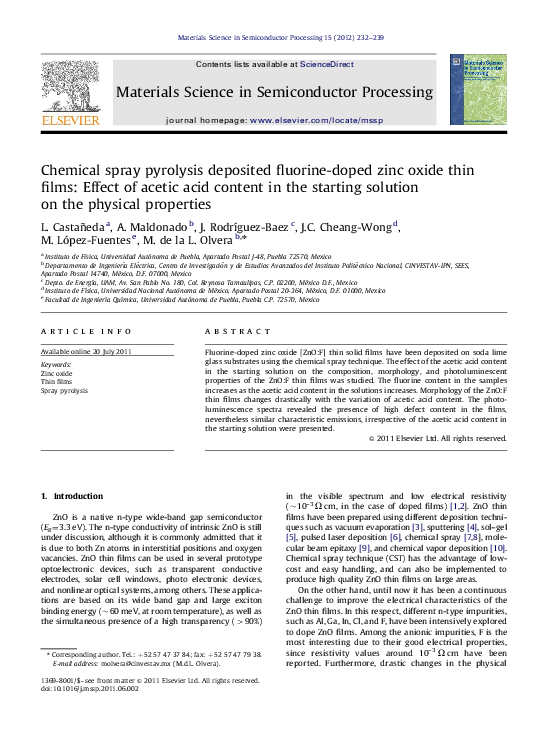 (PDF) Chemical spray pyrolysis deposited fluorine-doped zinc oxide thin ...