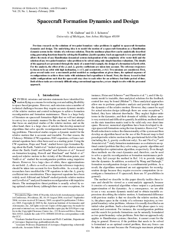 (PDF) Spacecraft Formation Dynamics and Design
