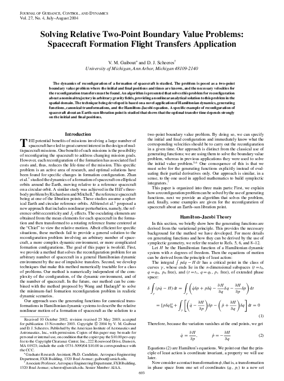 (PDF) Solving Relative Two-Point Boundary Value Problems: Spacecraft Formulation Flight ...