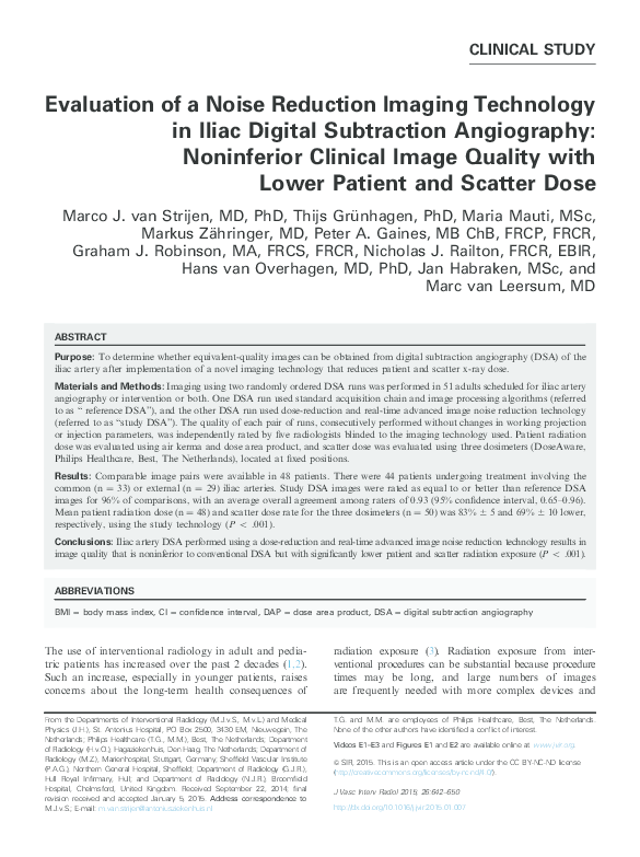 (PDF) Evaluation of a Noise Reduction Imaging Technology in Iliac ...
