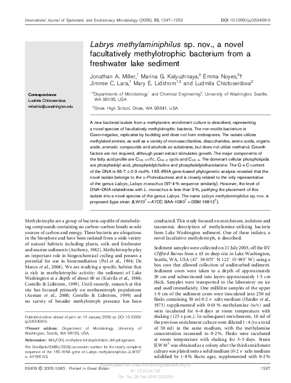 (PDF) Labrys methylaminiphilus sp. nov., a novel facultatively ...