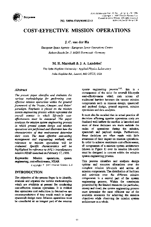 (PDF) Cost-effective mission operations