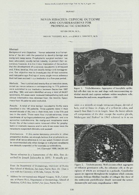 (PDF) Nevus Sebaceus: Clinical Outcome and Considerations for ...