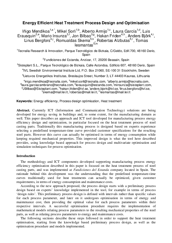(PDF) Energy Efficient Heat Treatment Process Design and Optimisation