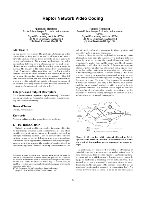 (PDF) Raptor network video coding