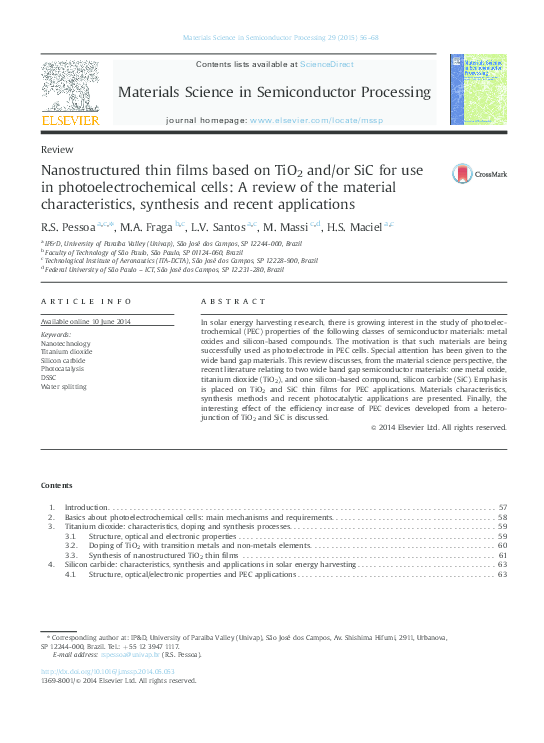(PDF) Nanostructured thin films based on TiO2 and/or SiC for use in ...