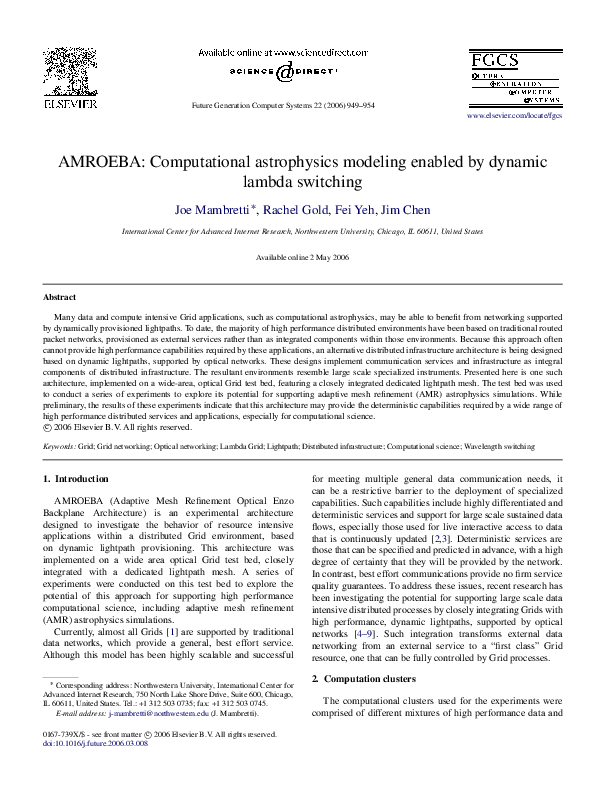 (PDF) AMROEBA: Computational astrophysics modeling enabled by dynamic ...