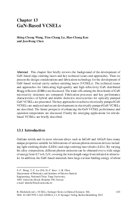 (PDF) GaN-Based VCSELs