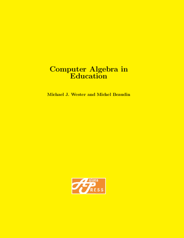 (PDF) Computer Algebra in Education