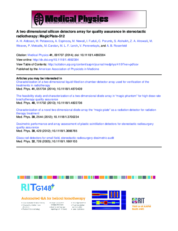 Pdf Two‐dimensional Solid‐state Array Detectors A Technique For In