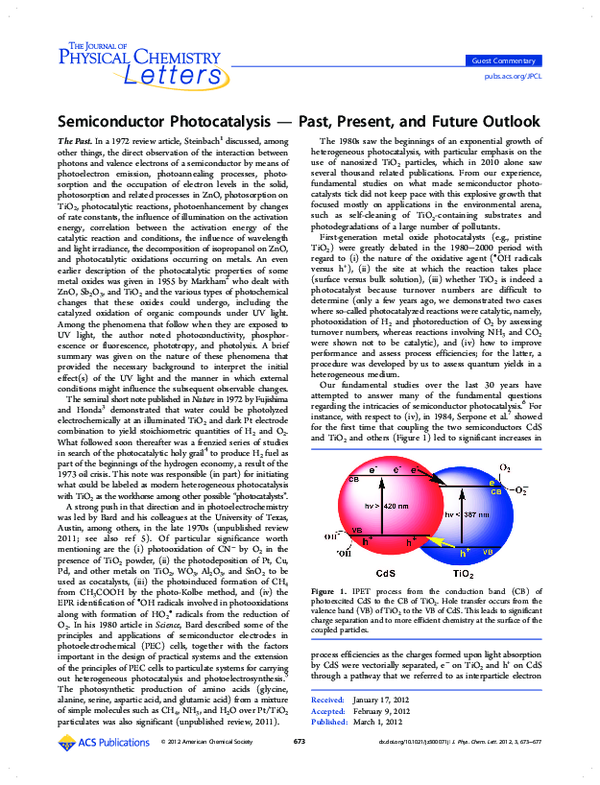 (PDF) Semiconductor Photocatalysis Past, Present, and Future Outlook