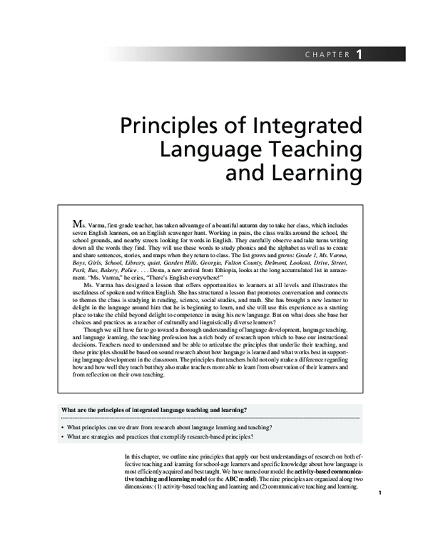 (PDF) Principles of Integrated Language Teaching and Learning