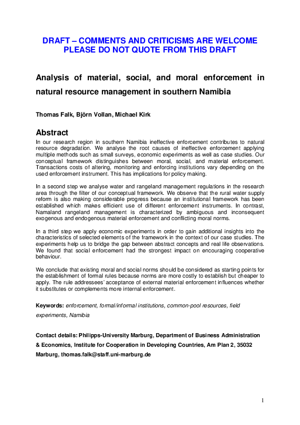 (PDF) DRAFT - COMMENTS AND CRITICISMS ARE WELCOME PLEASE DO NOT QUOTE ...