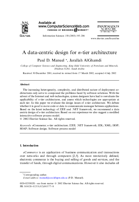 (PDF) A data-centric design for n-tier architecture