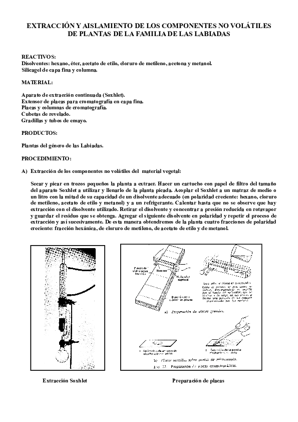 (DOC) EXTRACCIÓN Y AISLAMIENTO DE LOS COMPONENTES NO VOLÁTILES DE ...