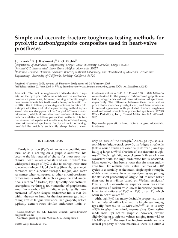 (PDF) Simple and accurate fracture toughness testing methods for ...