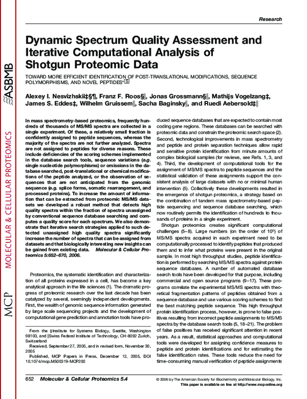 Pdf Dynamic Spectrum Quality Assessment And Iterative Computational