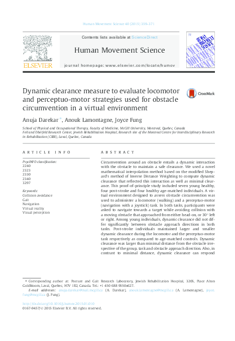 (PDF) Dynamic clearance measure to evaluate locomotor and perceptuo ...