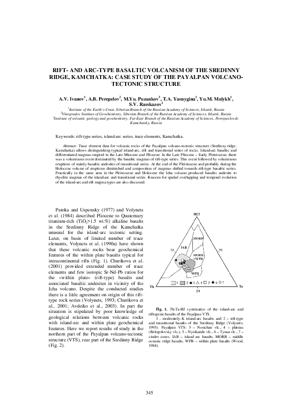 (PDF) Rift and Arc-Type Basaltic Volcanism of the Sredinny Ridge ...