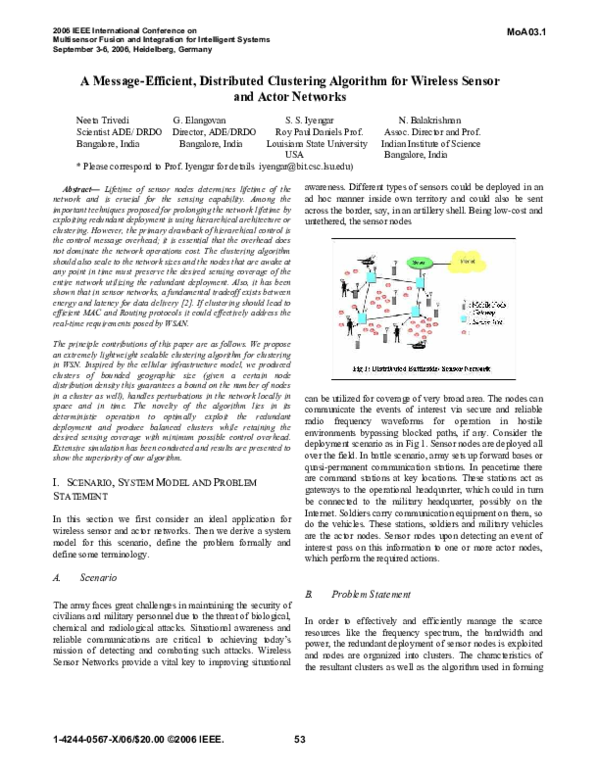Pdf A Message Efficient Distributed Clustering Algorithm For 7826