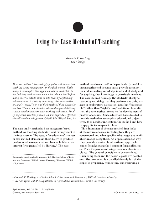 (PDF) Using the case method of teaching