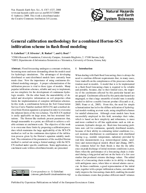 (PDF) General calibration methodology for a combined Horton-SCS ...