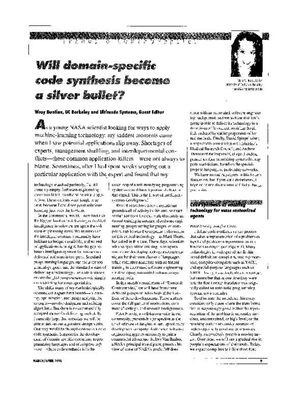 (PDF) Will domain-specific code synthesis become a silver bullet?