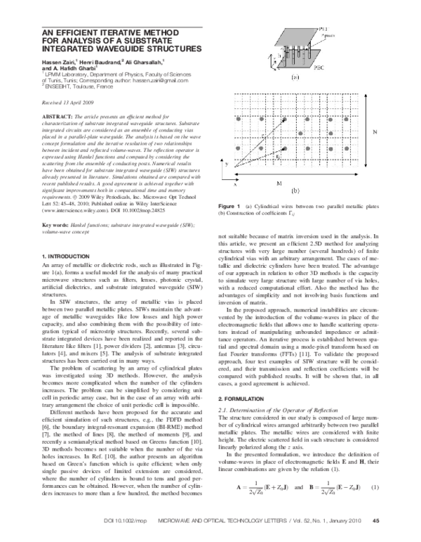 Pdf An Efficient Iterative Method For Analysis Of A Substrate