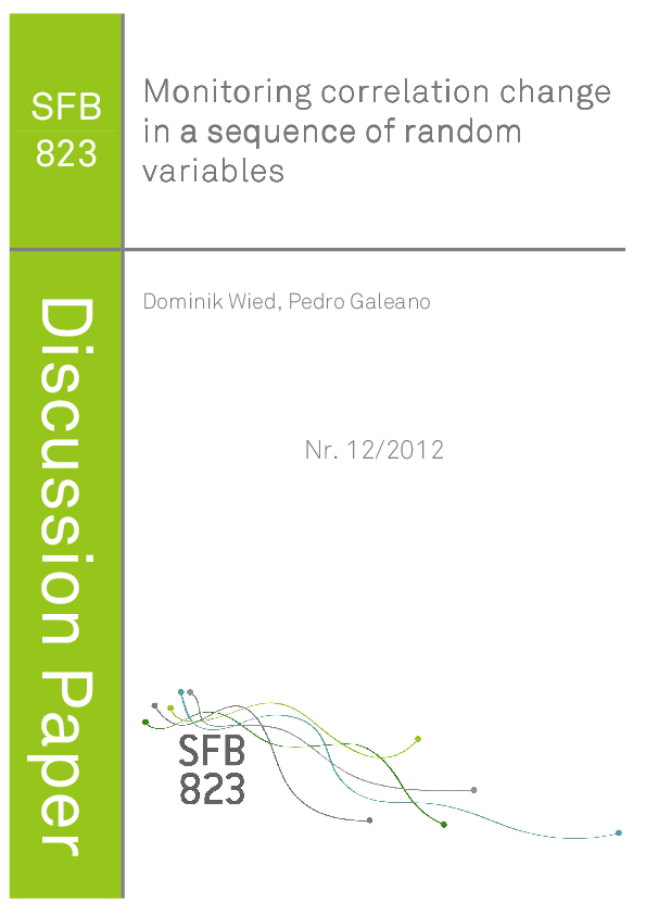 (PDF) Monitoring correlation change in a sequence of random variables