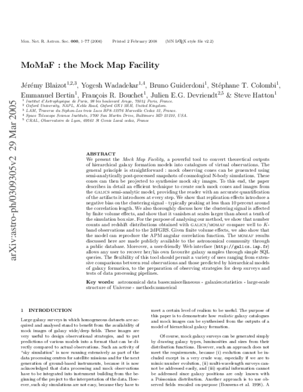 (PDF) MoMaF: the Mock Map Facility