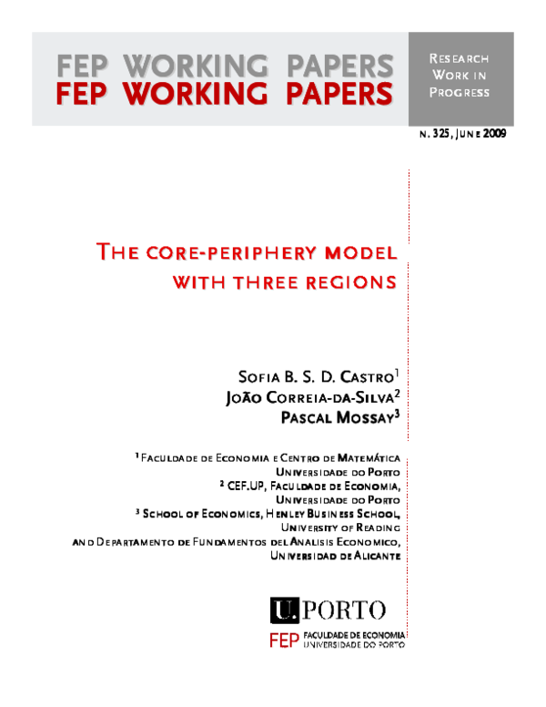 (PDF) The core-periphery model with three regions