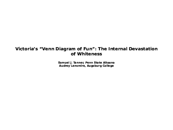 (PPT) Victoria’s “venn diagram of fun”: The internal devastation of ...