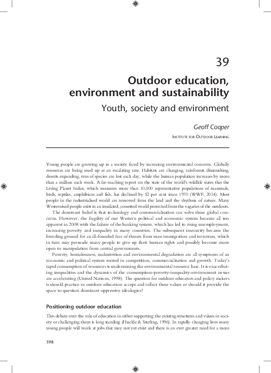 (PDF) Making a case for outdoor engagement in environmental studies at ...