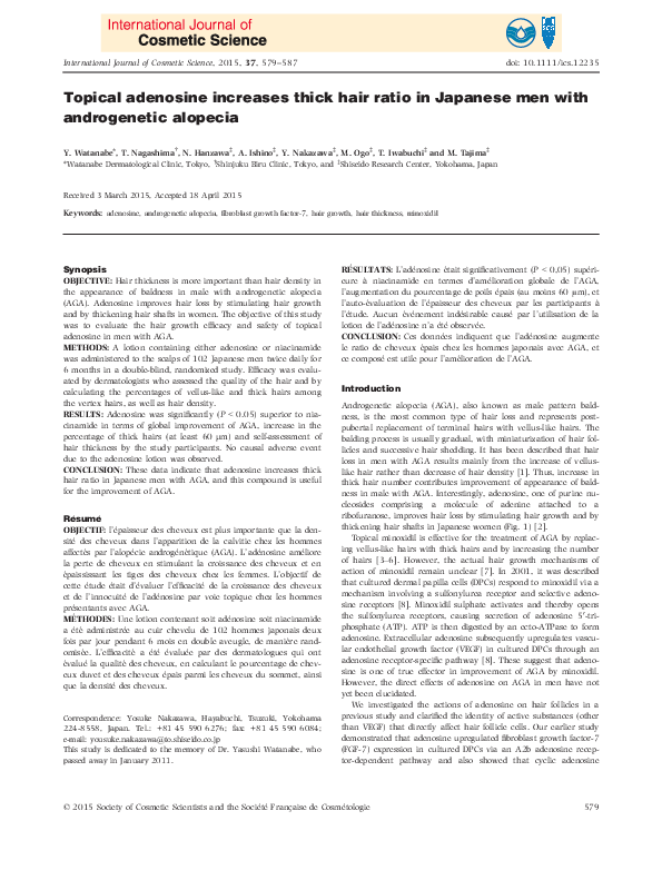 (PDF) Topical adenosine increases thick hair ratio in Japanese men with ...