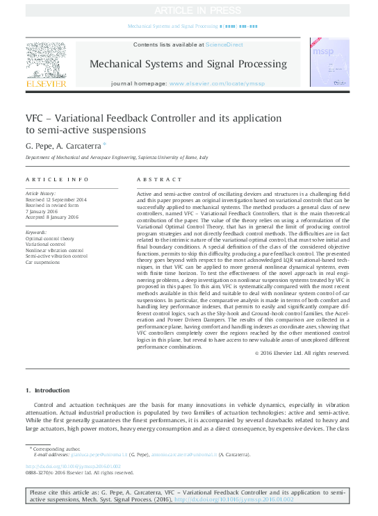 (PDF) VFC – Variational Feedback Controller and its application to semi ...